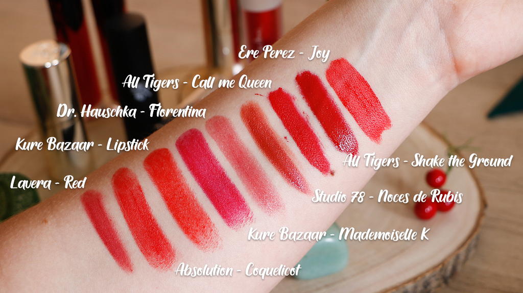 Mes rouges à lèvres rouges bio - Birds and Butterfly